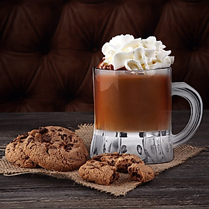 Meanplan Mini Beer Mugs Bulk Shot Glasses Beer Glasses Set 1oz Small Clear Beer Stein with Handles Mini Tasting Whiskey Cups for Drinking Beer Festival Birthday BBQ Bar Party(12 Pieces, Plastic)