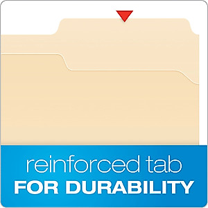 Pendaflex Fastener Folders, 2 Fasteners, Letter Size, Manila, 1/3 Cut Tabs, in Left, Right, Center Positions, 50 Per Box (FM213)