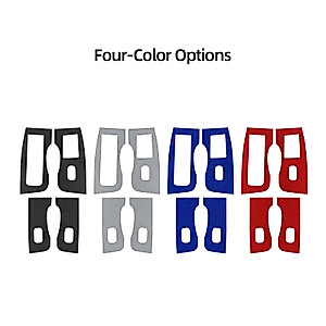 Alfanxi Window Switch Bring Trim Alcantara Material Panel Door Open Button Decal Cover Compatible with Tesla Model Y/Model 3 (Black)