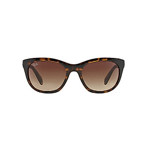 Ray-Ban Women's RB4216 Square Sunglasses, Light Havana/Brown Gradient, 56 mm