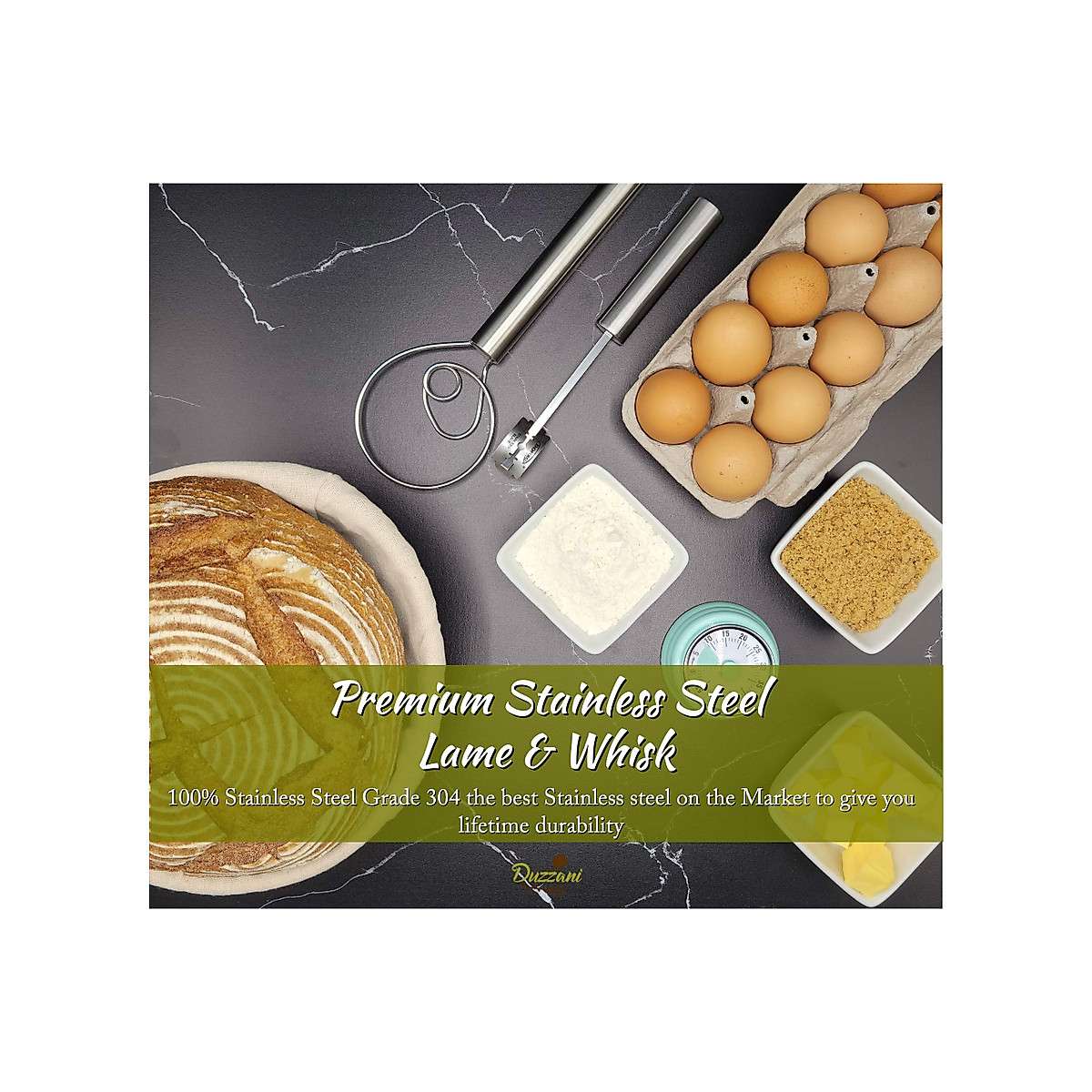 Duzzani Banneton Bread Proofing Basket, Sourdough Starter Kit, Bread Making Kit, sourdough bread, Sourdough Kit, Including a Digital Scale