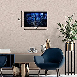 Inspirational Wall Art for Bedroom Positive Quotes Wall Decor New York Skyline Room Decor Men Office Wall Art Entrepreneur Bedroom Art Wall Decor Blue Quotes Wall Pictures Ready to Hang 16x24inch