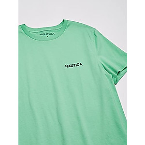 Nautica mens Short Sleeve Solid Crew Neck T-shirt T Shirt, Mint Spring Solid, Large US