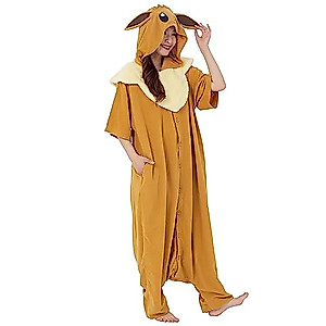SAZAC Kigurumi - Pokemon - Eevee - Summer Onesie Jumpsuit Halloween Costume (X-Large)