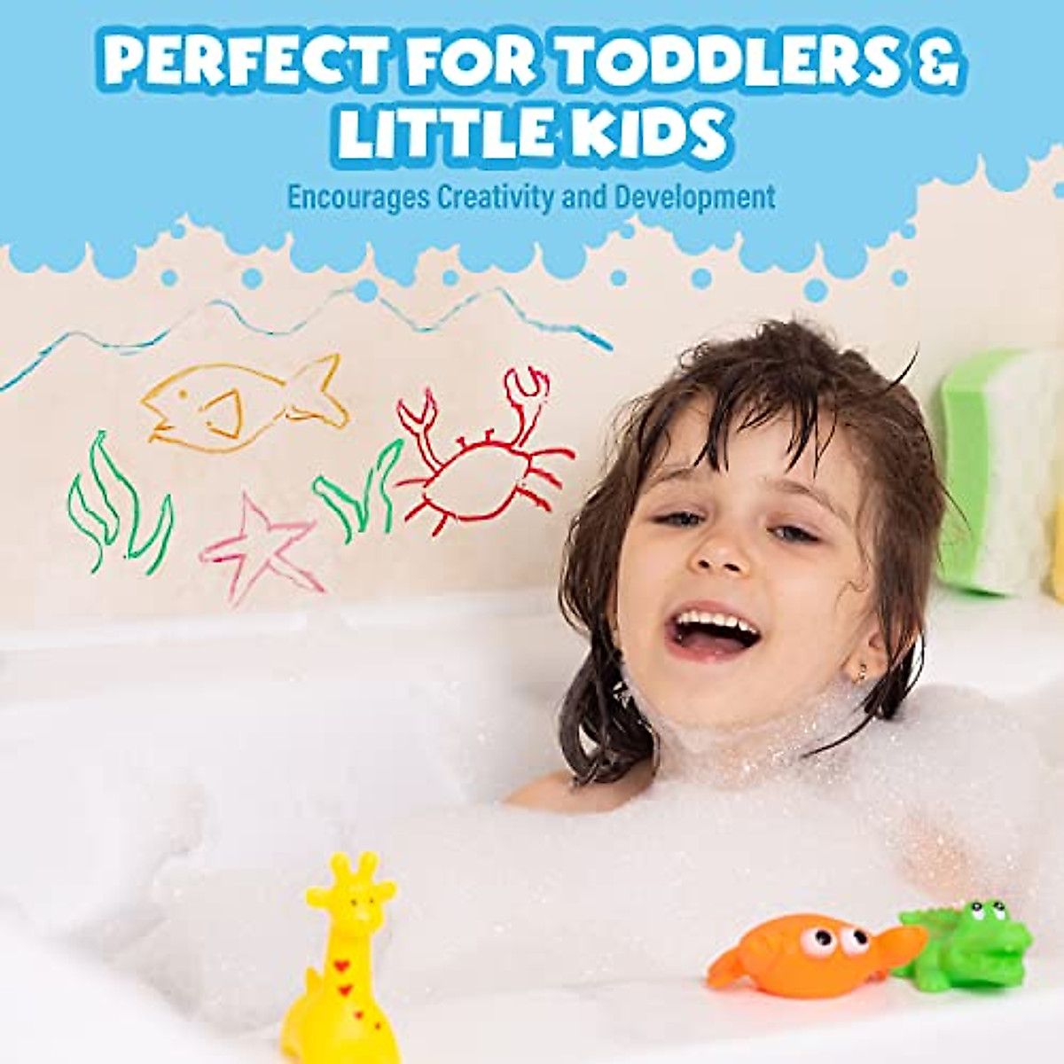 Tub Works™ Bath Paint Sticks™ Bath Toy, 12 Count | Nontoxic, Washable Bathtub Paint for Kids & Toddlers | Twistable Sticks Draw Smoothly on Tub Walls | Smooth, Vibrant Alternative to Bath Crayons