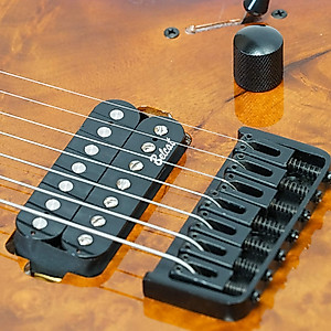 TARIO 7 String Electric Guitar Bolt_On Maple Neck Poplar Wood Body (Burl poplar top body)