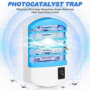 Qualirey Bug Zapper Indoor Plug in Mosquito Killer Trap Indoor Insect Trap Electric Mosquito Trap Fly Zapper Electronic Mosquito Killer with LED Light for Home Kitchen Bedroom Baby Room Office (2 Pcs)