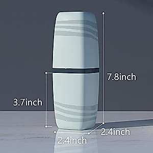 Portable Travel Toothbrush Case, 3 in 1 Toothpaste Holder with Cover, Multi-Functional Wash Cup Container for Traveling, Camping, School, Business Trip (Powder Blue)