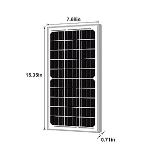 Newpowa 10W(Watts) 12V(Volts) Monocrystalline Solar Panel Battery Maintainer High-Efficiency PV Module Power for Battery Charging of Boat RV Gate Opener Fences Silver