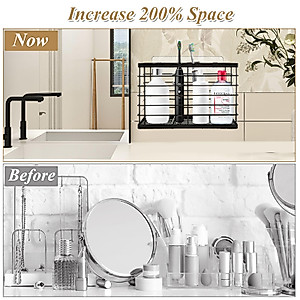 CYEAH 2 Pack Hair Dryer Holders, 3-in-1 Hair Tool Organizer Blow Dryer Holder, Adjustable Height Wall Mounted/Cabinet Door Bathroom Organizer Storage for Hair Dryer, Curling Wands, Hair Straighteners