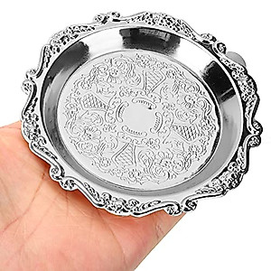 jojofuny 6pcs Food Dish Dishes Tray Snack Plate Home Trays Plates Silver Platter for Serving Appetizers Fruits Inch Supplies Mini Round Metal Candy Snacks Dessert Organizer Nut Appetizer