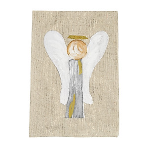 Mud Pie Faith Christmas Painted Towel, Angel, 21" x 14"