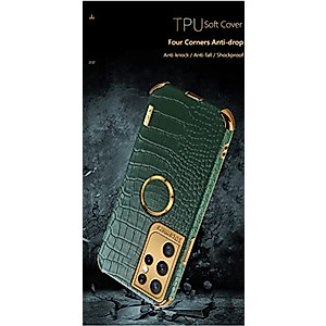 Alligator Pattern Back Ring Holder Phone case car Magnetic Four Corner Shockproof for Samsung Galaxy A71 A72 A82 A21S A02S A12 A52 A51 A32 A42 A50S A22 5G 4G Soft Back Cover(White,Samsung A71 4G)