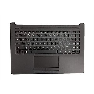 Replacement for HP 14-cm 14T-CM 14Z-CM 14-CK 14-ck 14-cm 14-dg 14q-cs 14q-cy Laptop Upper Case Palmrest Keyboard Assembly Part L23239-001 6070B1306301 Top Cover Black
