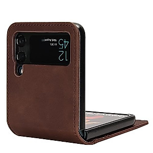 NVYRO Leather Fashion Phone Bag Case for Samsung Galaxy Z Flip 4 Flip4 Flip3 Flip 3 5G Card Holder Protective Cover,Blue,for Samsung Z Flip 3
