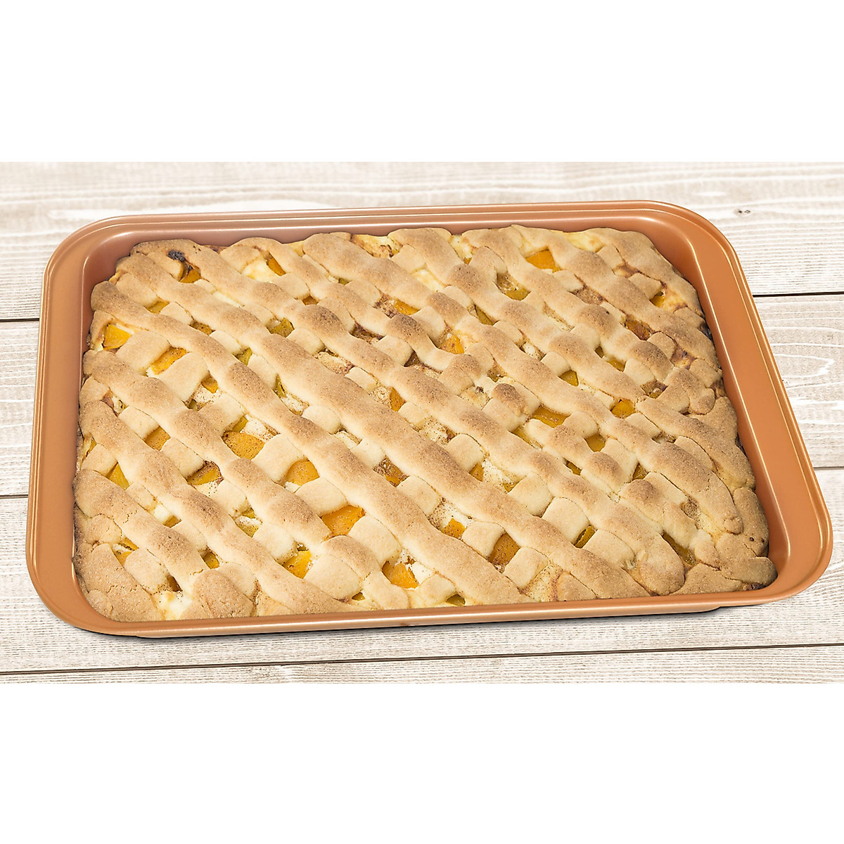 Eternal Living Copper Nonstick Bakeware Set (Heart Cake Pan and Cookie Sheet, 2 Piece)