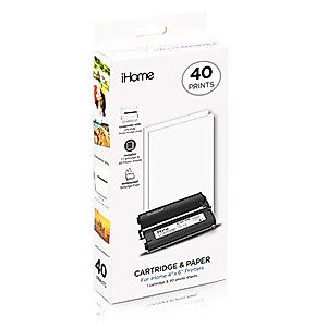 iHome® 4x6 Inch Ink+Paper Cartridge (40 Prints Total), Model Number: IHC46-40