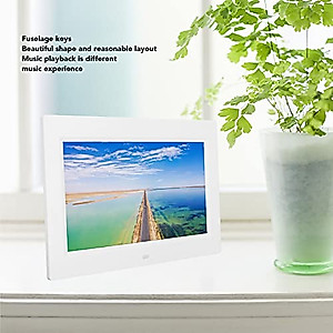 Electronic Album, Stylish 10 Inch Digital Photo Frame with Builtin Speaker 1024x600 Multiple Playback Effects with Remote Control for Home (US Plug)