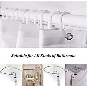 4Pcs Pink Rose Gold Metallic Glitter Shower Curtain Sets with Non Slip Rugs,Toilet Lid Cover and Bath Mat,Waterproof Durable Bathroom Decor Bath Curtains 12 Hooks