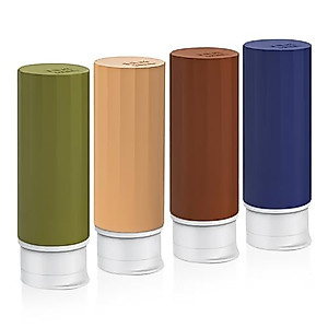 Yolaist 4 Pack Travel Bottles for Toiletries, TSA Approved Travel Size Bottles Leakproof Silicone Portable Refillable Travel Containers for Shampoo Conditioner Body Lotion Soap Liquids (3oz 89ml)