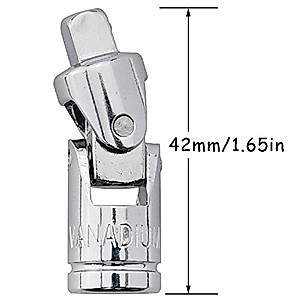CHENJIN Universal Joint Socket 2PCS 1/4 Inch Drive Spring Loaded Swivel Socket Adapters