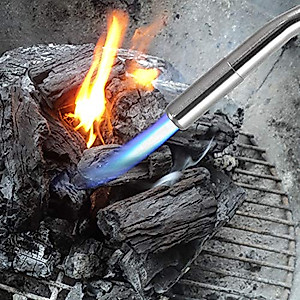 BLUEFIRE MRS-7014A Trigger Start Gas Welding Propane Torch Head Specially for MAPP Fuel,Extend 1.5" Burning Tube Nozzle Piezo Self Ignition Handhold Cylinder Soldering Brazing Triple-Point Flame