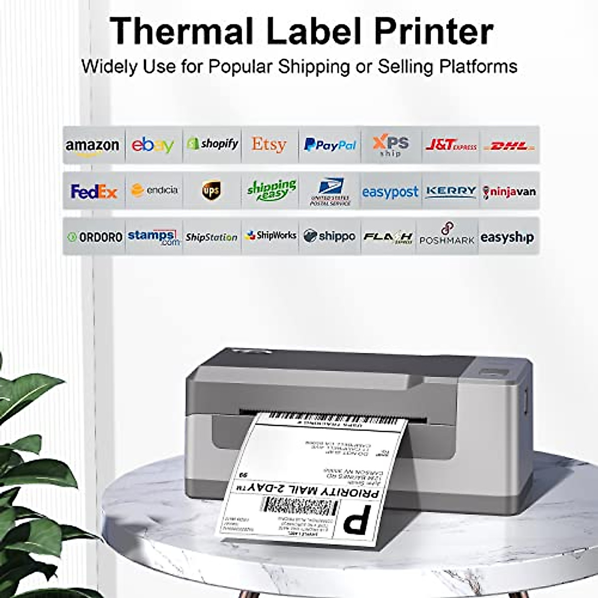 Tordorday USB Thermal Label Printer for Shipping Packages, 4x6 Thermal Labels (2 Rolls)
