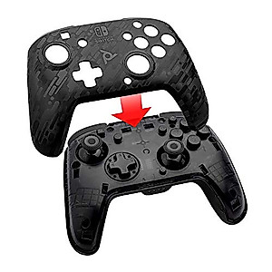 PDP Gaming Faceoff Deluxe Wireless Switch Pro Controller - Black Camo / Camouflage - Officially Licensed by Nintendo - Customizable buttons, sticks, triggers, and paddles - Motion Sensing Controllers
