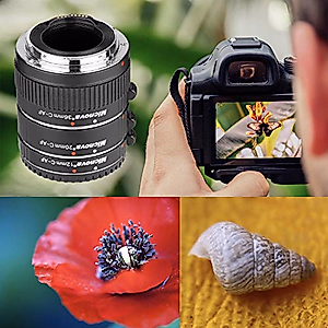 Macro Lens Tube Extension for Canon DSLR, Micnova KK-C68 Pro Auto Focus Macro Extension Tube Set for Canon EOS EF & EF-S Mount 5D2 5D3 6D 650D 750D Film Cameras (12mm 20mm and 36mm Tubes)