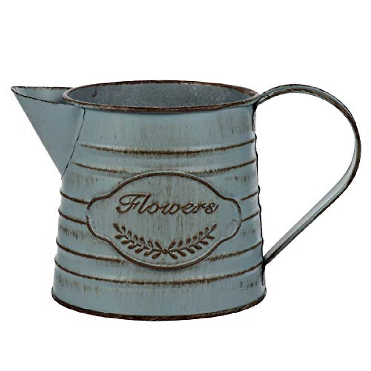 DOITOOL Metal Buckets Flower Pot Galvanized Tinplate Tin Pails Planter Pot Garden Container Vintage Bonsai Pot Pitcher Holder Farmhouse vase for Home Garden Dried Fresh Flower