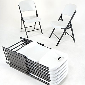 Lifetime Products Contoured Folding White Chair 2804