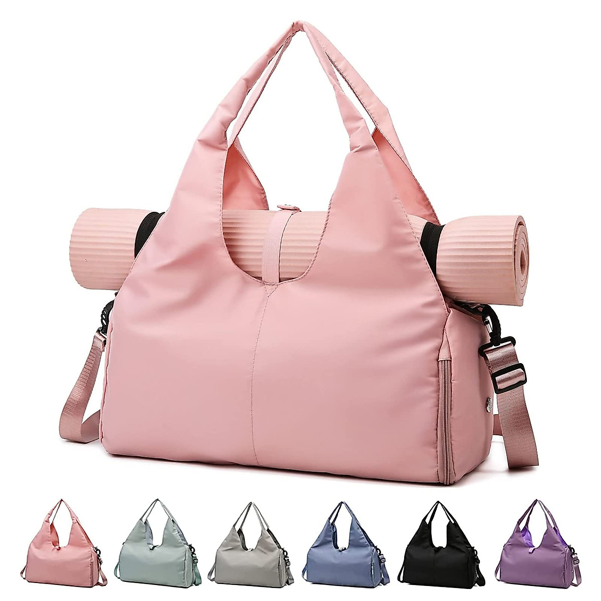 HAUTHE Gym Bag for Women,Sports Gym Yoga Bag with Shoes Compartment,Travel Duffel Shoulder Weekend Bags for Women with Wet Pocket