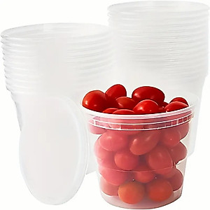 STARANDBEE [20Pack] 24oz, Food Storage Containers with Lids, Plastic Deli Containers, Meal Prep Containers, Microwave and Freezer Safe, Stackable, Leakproof, BPA Free, Clear