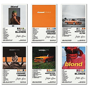 Bkioqoh A Set of 6 canvas posters,Frank Poster Ocean Blonde Poster Channel Orange Poster Nostalgia Ultra Poster 6 Piece Set,8x12IN Canvas Prints Unframed Set of 6