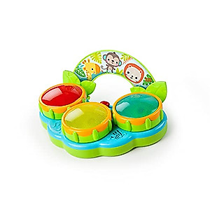 Bright Starts Safari Beats Musical Drum Toy with Lights, Ages 3 Months +, Multi