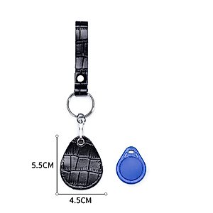 Temvue Access Card Holder RFID Key Fob Bag Key Chains NFC Smart Key Tag Card RFID Pod ID card protector common access card cover (Black)