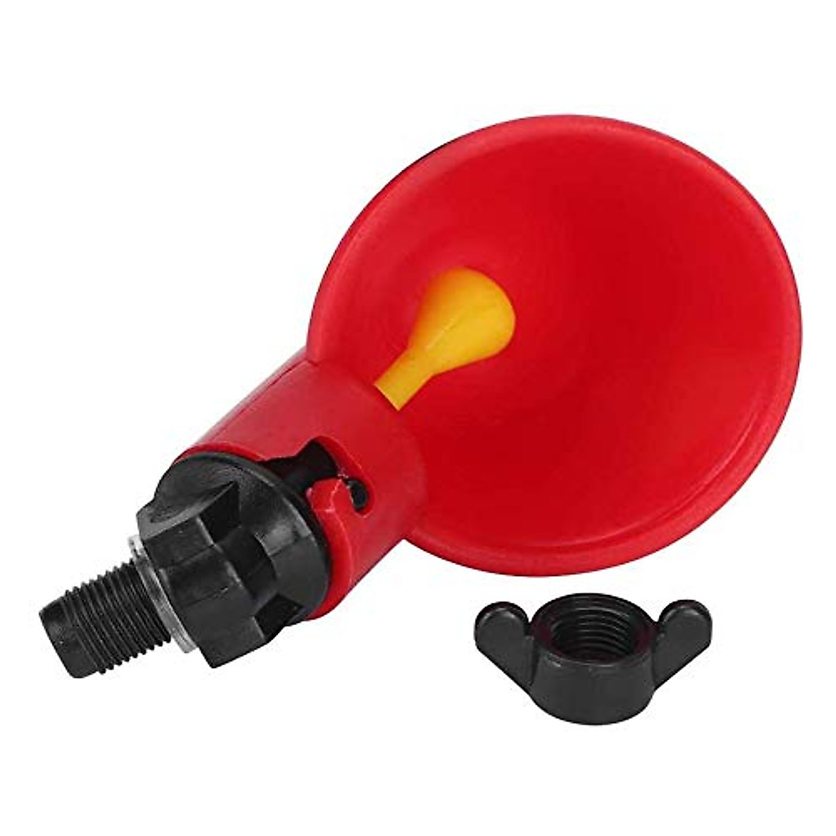 LIUSM 15 Pcs Chicken Water Bowls with Nuts, Plastic Poultry Waterer Feeder Breeding Equipment for Chicken Bird Quail Drinker