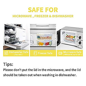 KIGI [2 PACK] 38.9 OZ Food Storage Containers with Lids Rectangular Leak-Proof Bento Box Airtight Meal Prep Containers,BPA FREE,Microwave Safe