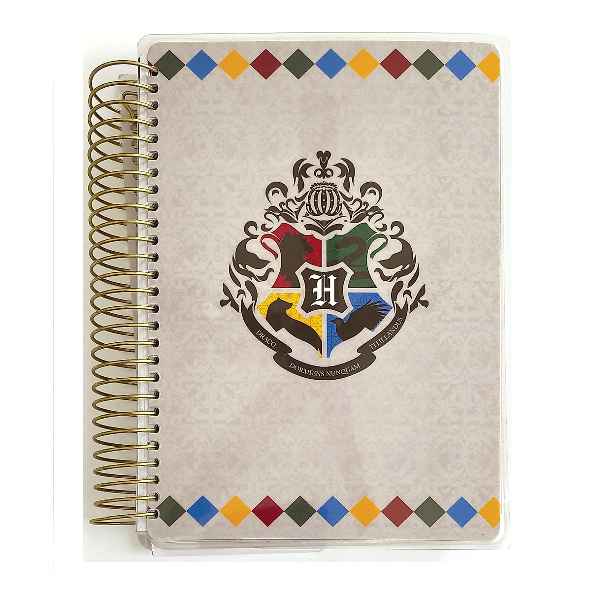 Paper House Productions Harry Potter 12 Month Undated 7.5" Planner with Month and Event Flag Stickers - Hogwarts Founders Crest