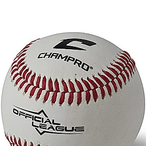 CHAMPRO Official League Baseballs, Full Grain Leather Cover, 6 Pack