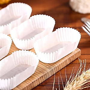Cabilock 2000pcs Oval Cake Cups Disposable Baking Cups Cake Cup Wrap Paper Boat Shape Cake Cups Party Supplies for Cakes Muffins