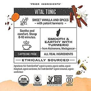 Numi Organic Amber Sun Turmeric Tea, 15 Tea Bags (Pack of 3), With Rooibos & Spices, Herbal Tea (Packaging May Vary).