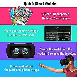 Orzly VR Headset Designed for Nintendo Switch & Switch OLED Console with Adjustable Lens for a Virtual Reality Gaming Experience and for Labo VR - Black - Gift Boxed Edition