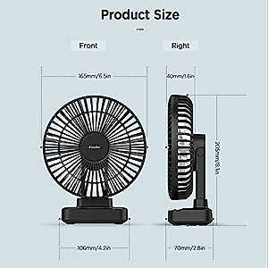 EasyAcc Desk Fan Small Air Circulator Fan 7 Inch, 3 Speed Ultra-Quiet 90°Tilt Bedroom Fan, Personal DeskTop Table Electric Cooling Fan for Bedside Office Home (No Battery)