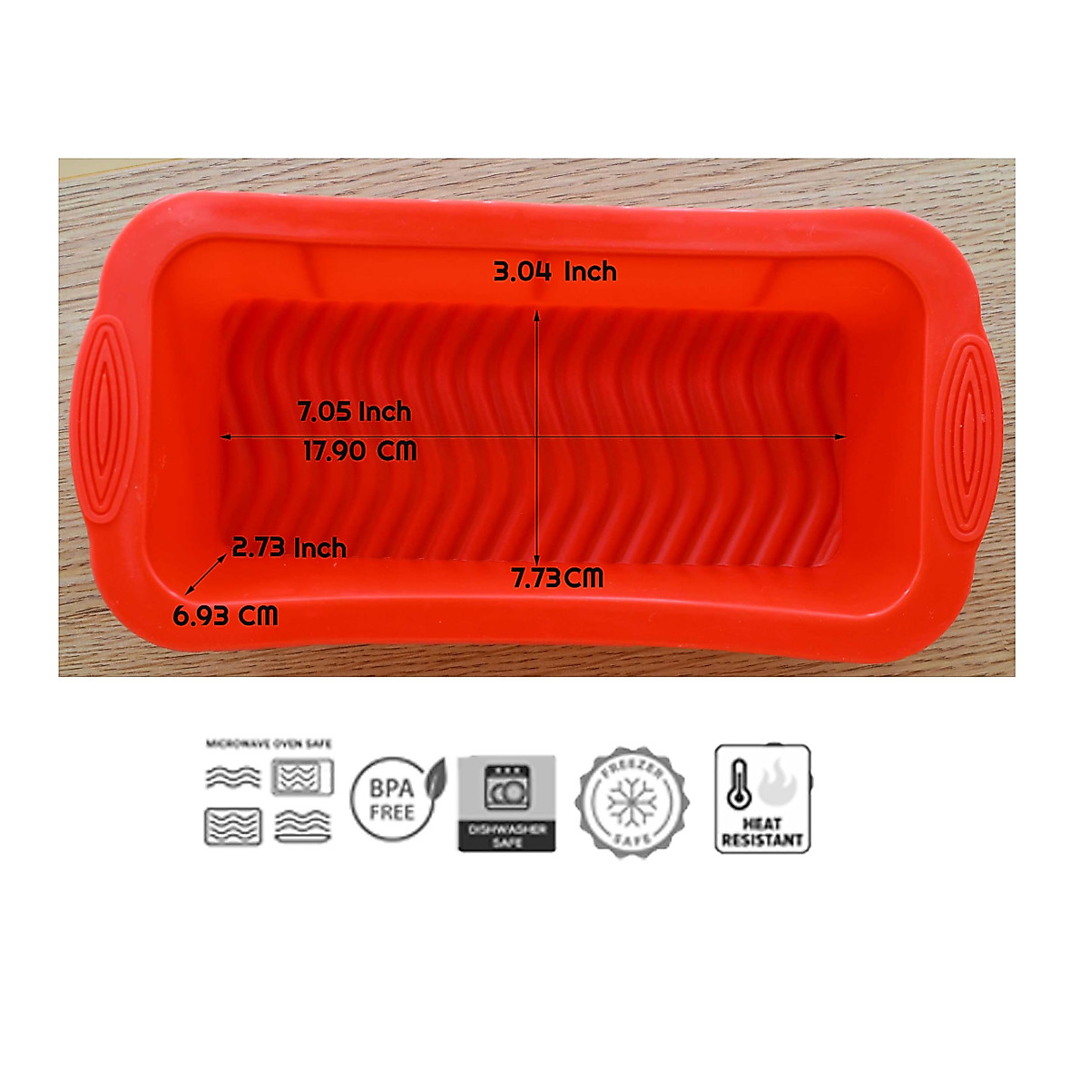 TOPOLMOLD 2 Pieces Silicone Bread Loaf Pan Cake Mold Nonstick Silicone Homemade Loaf Holiday Baking Pan for Homemade Cake, Break, Meatloaf, Quiche (8.25 x 4 inch)