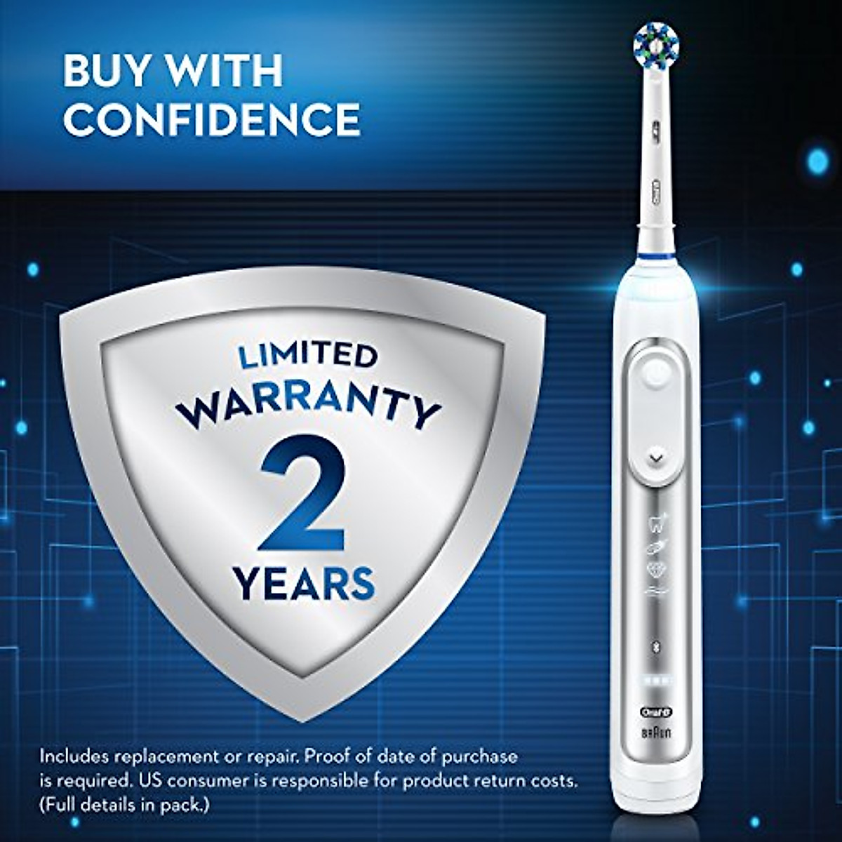 Oral-B Pro 5000 Smartseries Power Rechargeable Electric Toothbrush with Bluetooth Connectivity, White Edition