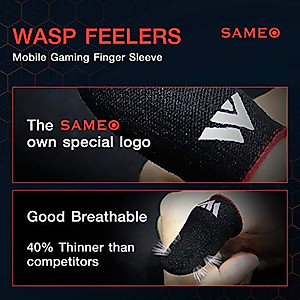 SAMEO Gaming Finger Sleeves for Mobile Game Controllers (Pack of 3 Pair) Anti-Sweat Breathable Seamless Thumb Finger Sleeve for League of Legend, PUBG, Rules of Survival, Knives Out (Gray)