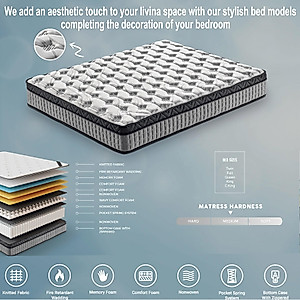 Anwick 12" Full Mattress, Soft Breathable Hybrid Memory Foam Mattress, Individually Pocket Coils, Mattress in a Box, Sleep Supportive & Pressure Relief, Medium Firm (Full 12 Inch)