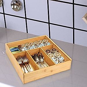 Dadymart Bamboo Snack Bag Storage Organizer,12 * 12.72 Inch Hanging Storage Boxes for Kitchen Drawers, Suitable for Gallon Quart Sandwich All Bag Sizes