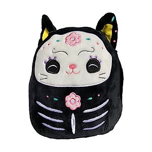 Squishmallows Official Kellytoy 8 Inch Soft Plush Squishy Toy Animals (Zelina Black Cat Day of The Dead)